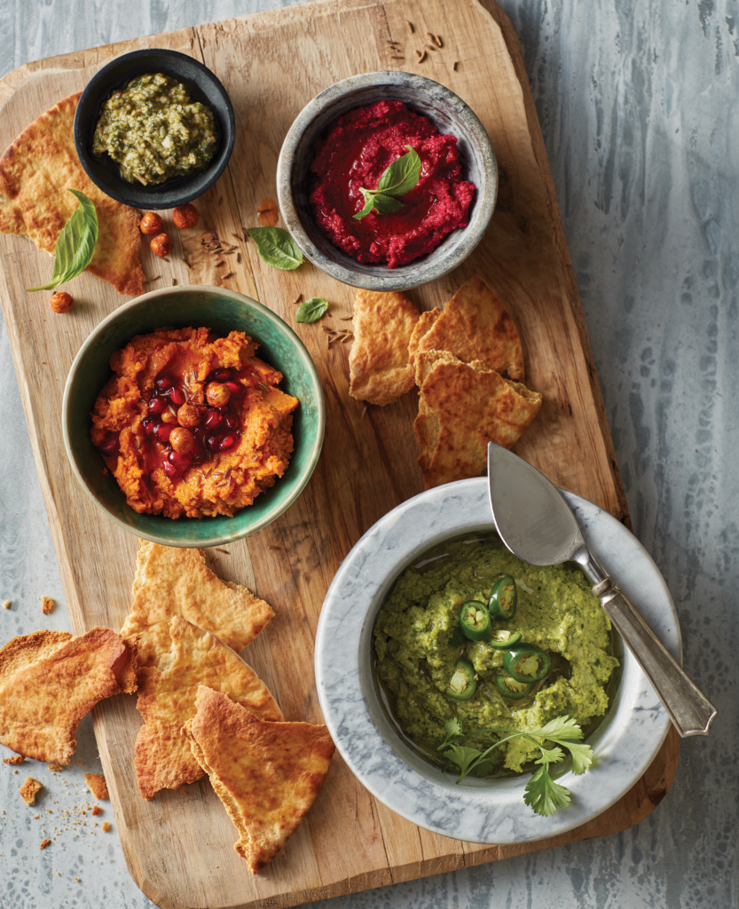 Hummus Trio with Pita Chips | IN Food Marketing & Design | Recipes